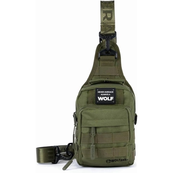 WOLFpak 4L Mini Tactical Sling Bag (OD Green) - Compact Crossbody ...