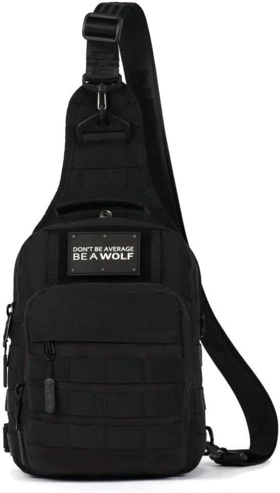 WOLFpak 9L Tactical Sling Bag Alpha Black - Compact Crossbody Backpack ...