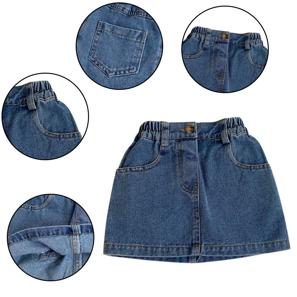 WOLLED 1-7Y Girls Denim Skirt for Kids Toddler Summer Short Skirt Baby ...