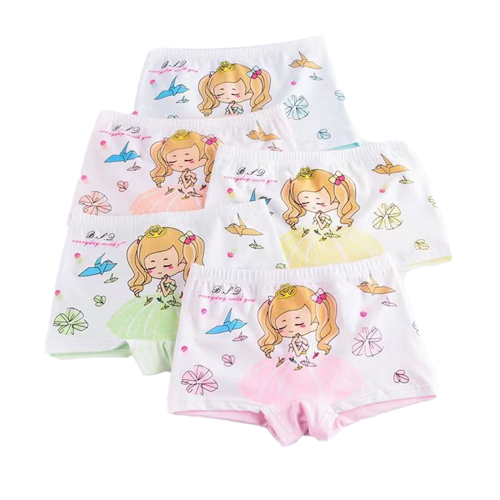 WOLLED 2-12Y Girls Cotton Boxer Briefs Underwear Kids Princess Soft ...