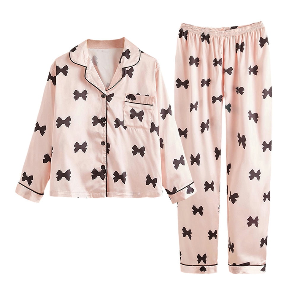 WOLLED 2PCS Kids Girls Sleepwear Outfit for Teen Silk Stain Pajamas Set ...