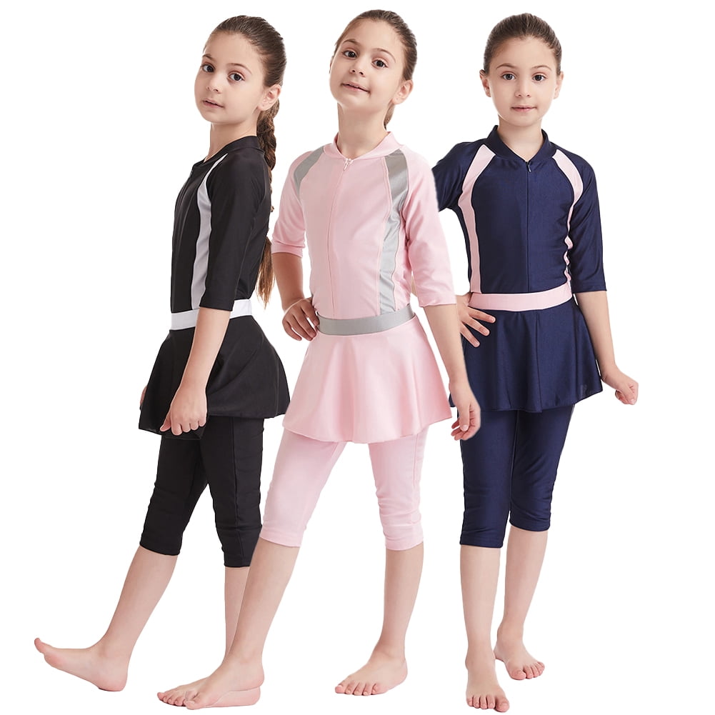 WOLLED 3-14Y Kids Toddler Girls Rash Guard Swimsuits Set UPF50+ Sun ...