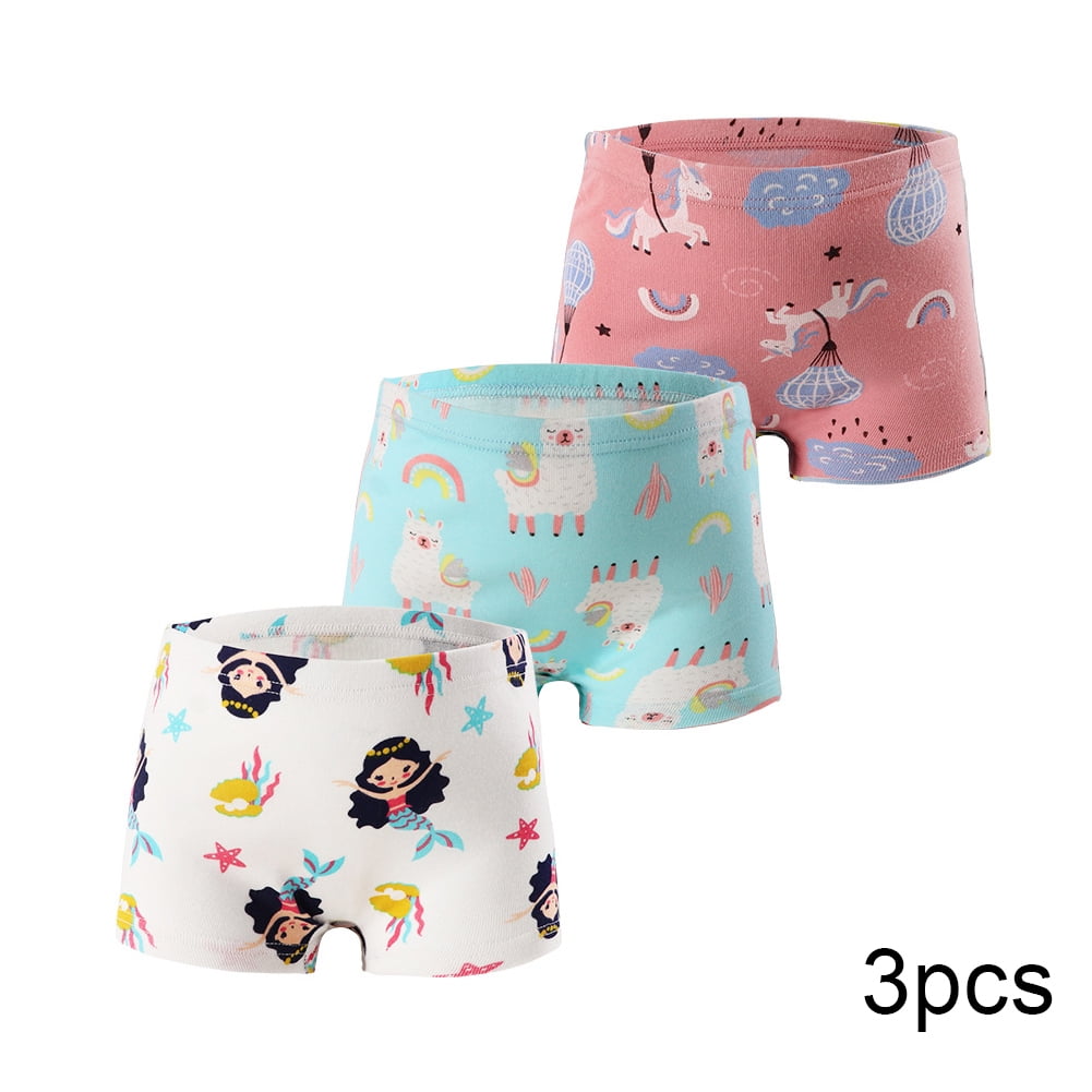 WOLLED 3PCS Toddler Kids Cottonboxer Briefs for Girls 2-12 Years Soft ...