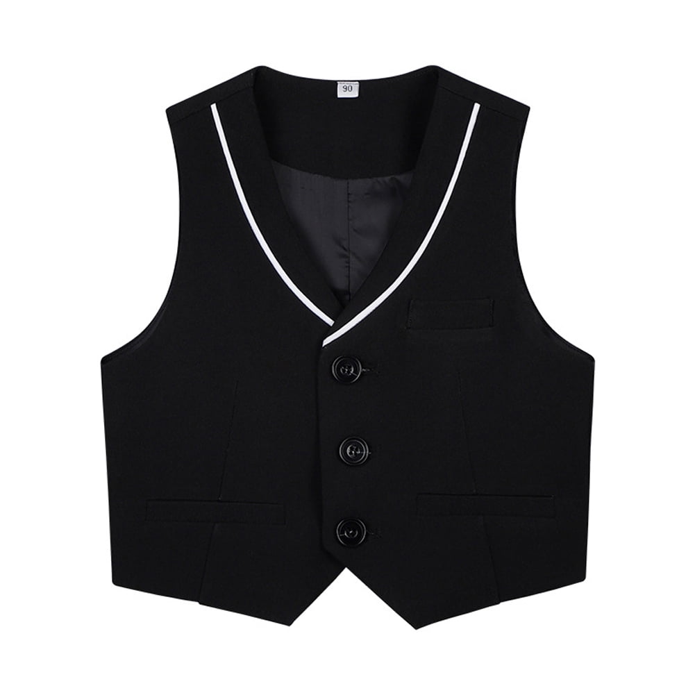 WOLLED Formal Gentleman Vest for Boys Kids Sleeveless Gentleman Tuxedo ...