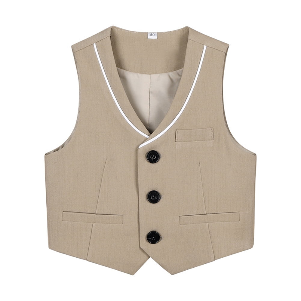 WOLLED Formal Gentleman Vest for Boys Kids Sleeveless Gentleman Tuxedo ...