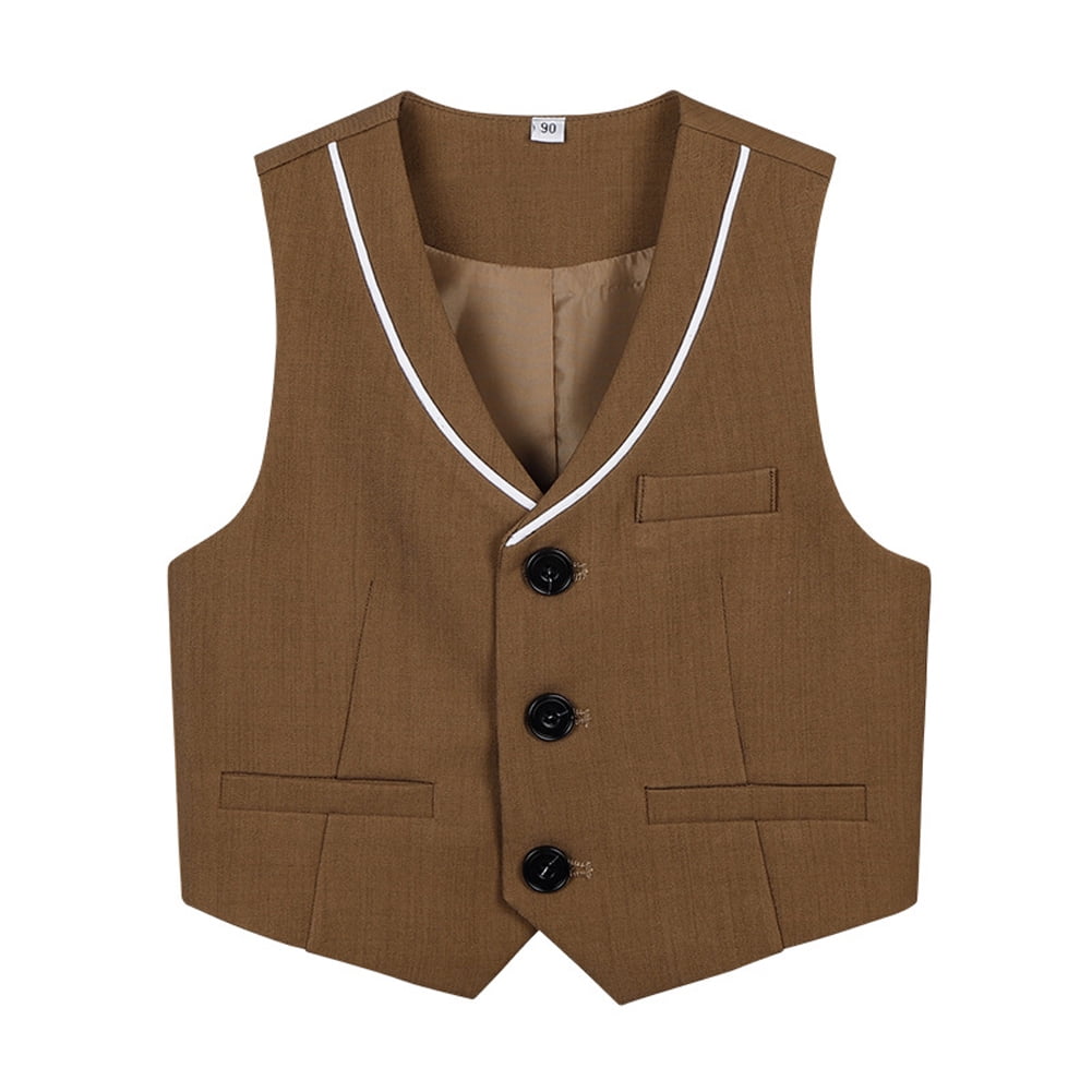 WOLLED Formal Gentleman Vest for Boys Kids Sleeveless Gentleman Tuxedo ...