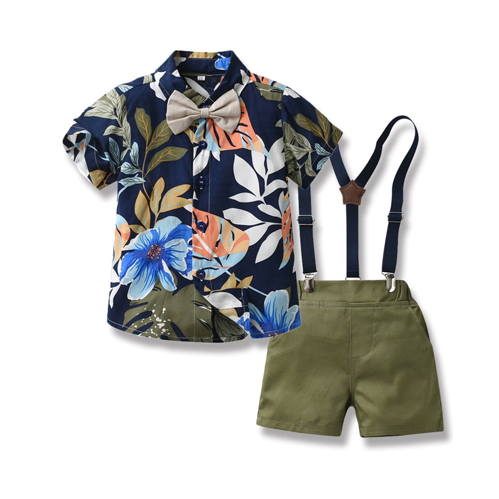 WOLLED Kids Baby Boys Short Sleeve T-Shirt Outfit 2PCS Toddler Summer ...