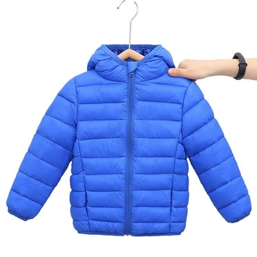 Boys Winter Puffer Jacket Kids Hooded Quilted Coat Warm Lightweight Water-Resistant with Pockets ...