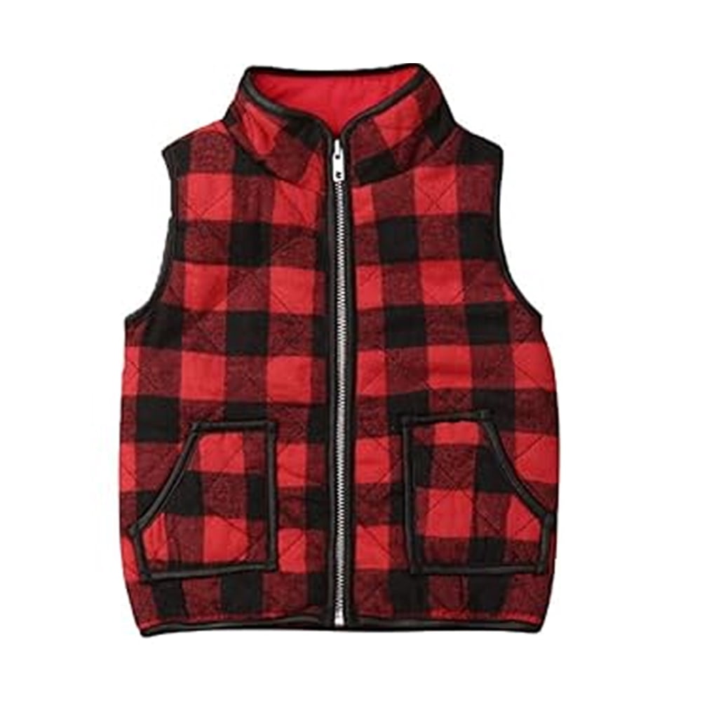 WOLLED Kids and Toddlers' Plaid Zip Jacket Unisex Baby Girl Boy Plaid ...
