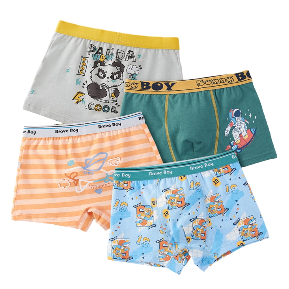 WOLLED Little Boys Underwear 4 Pack Toddler Soft Cotton Boxer Briefs ...