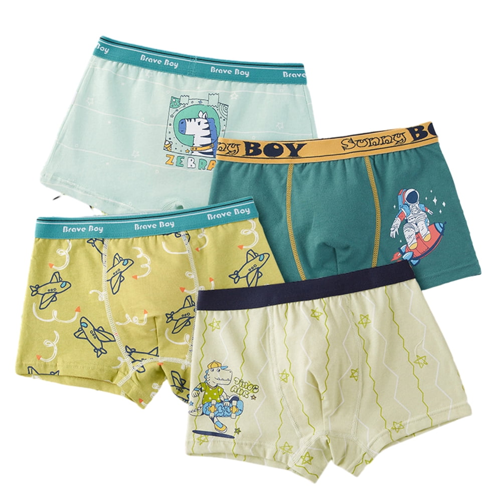 WOLLED Little Boys Underwear 4 Pack Toddler Soft Cotton Boxer Briefs ...