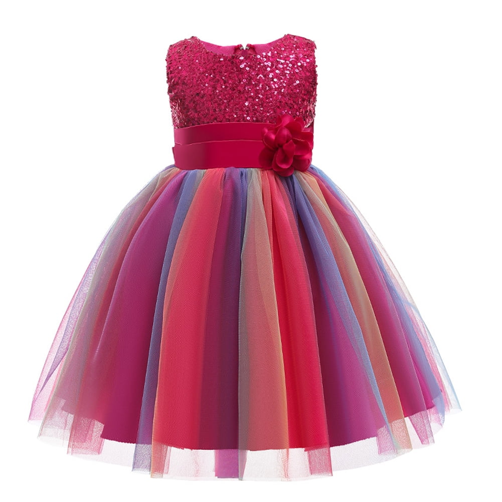 LYMAYTER Kids Baby Girls Princess Dresses Toddler Tulle Sleeveless ...