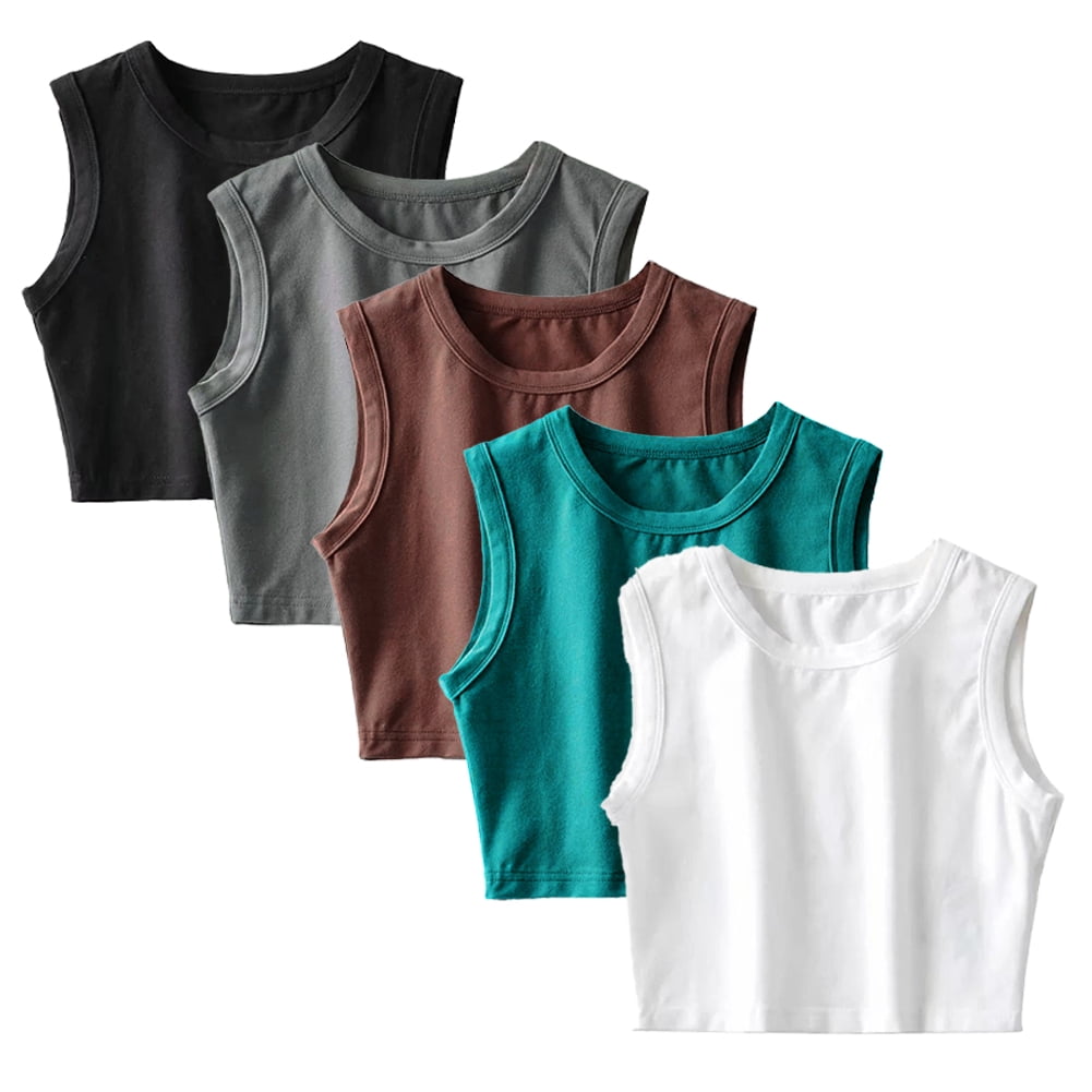 WOLLED Youth Girls Athletic Tank Tops Racerback Crop Sport Tank Top ...
