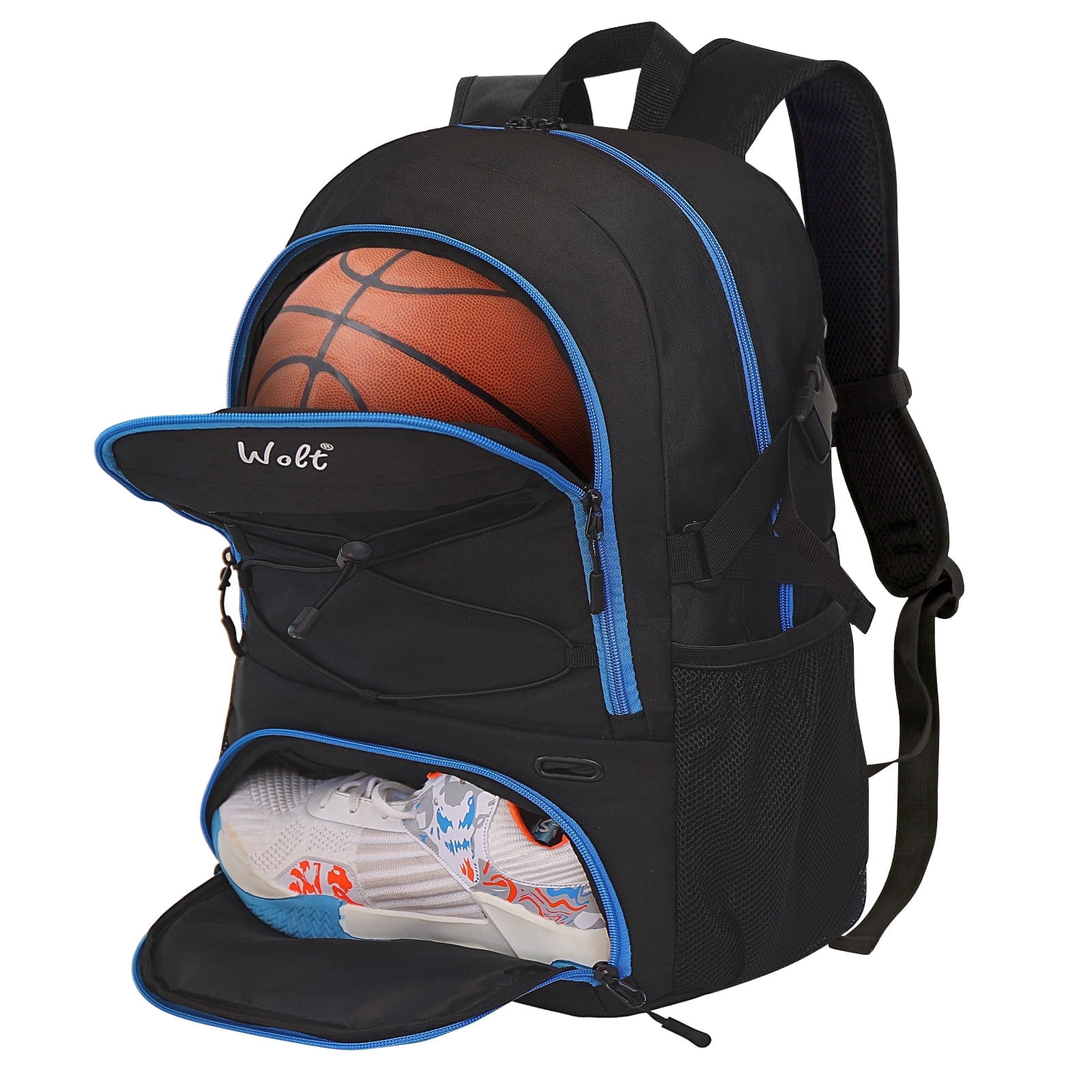 WOLT Basketball Bag Backpack - Ventilated Shoe & Ball Compartments ...