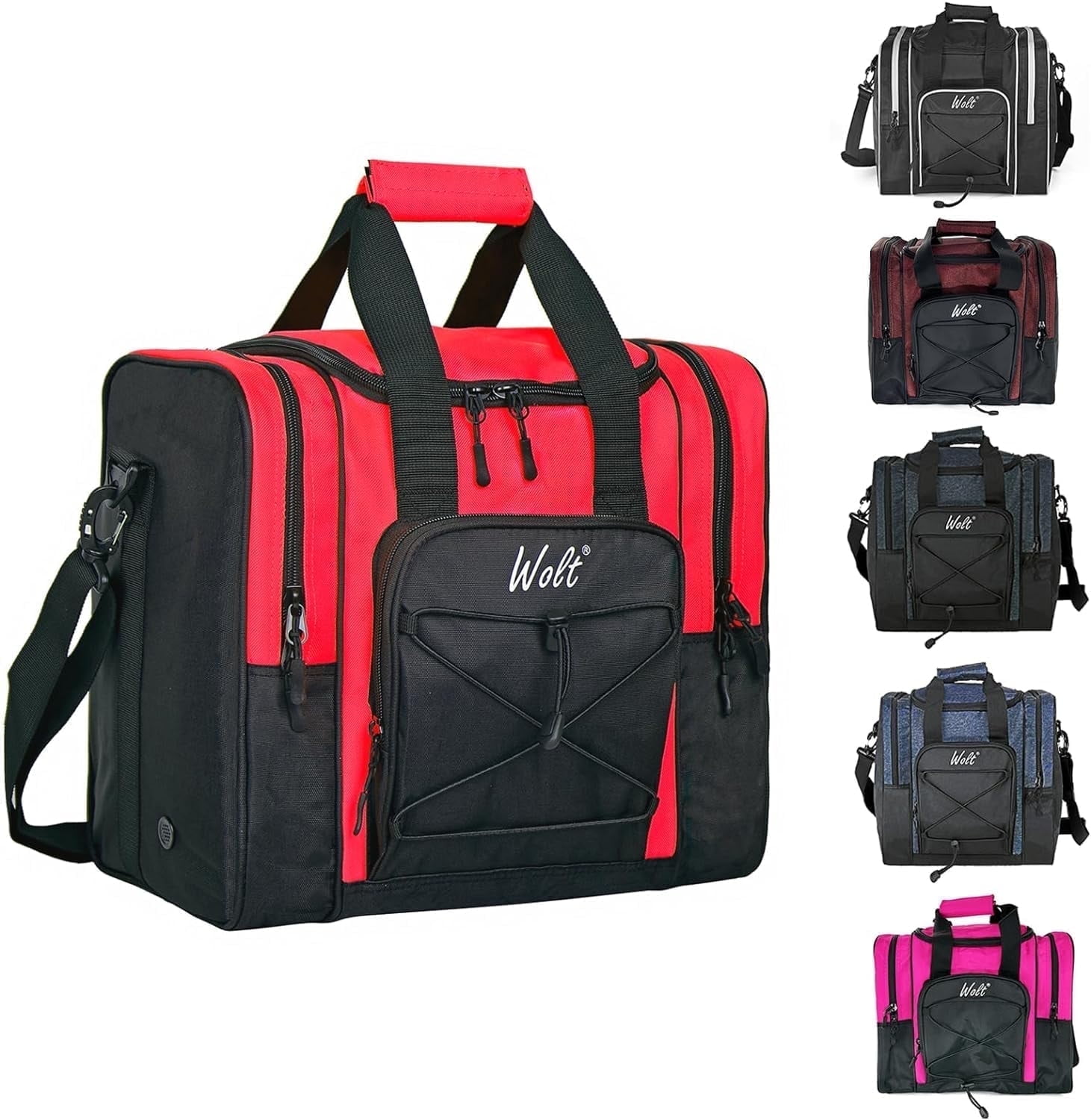 Wolt Single Ball Bowling Bag- Red Oxford Fabric Tote for Women with ...