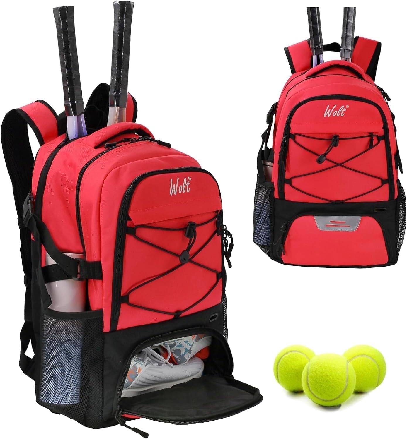 WOLT | Tennis Backpack Bag for Men Women--Large Tennis Racket Bag with ...