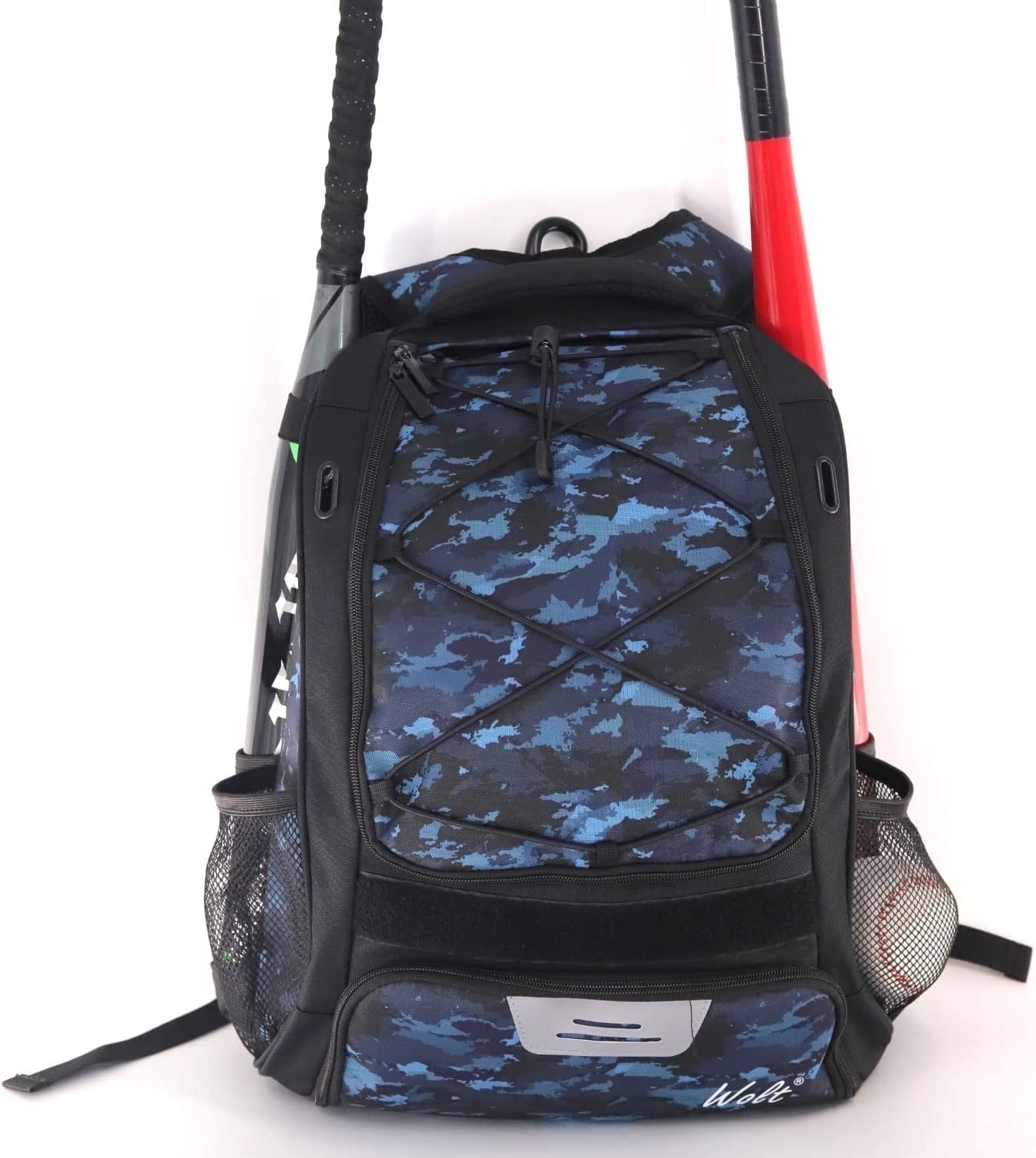 WOLT Youth Baseball Backpack, CamoBlue, 29L, Oxford Fabric, Holds ...