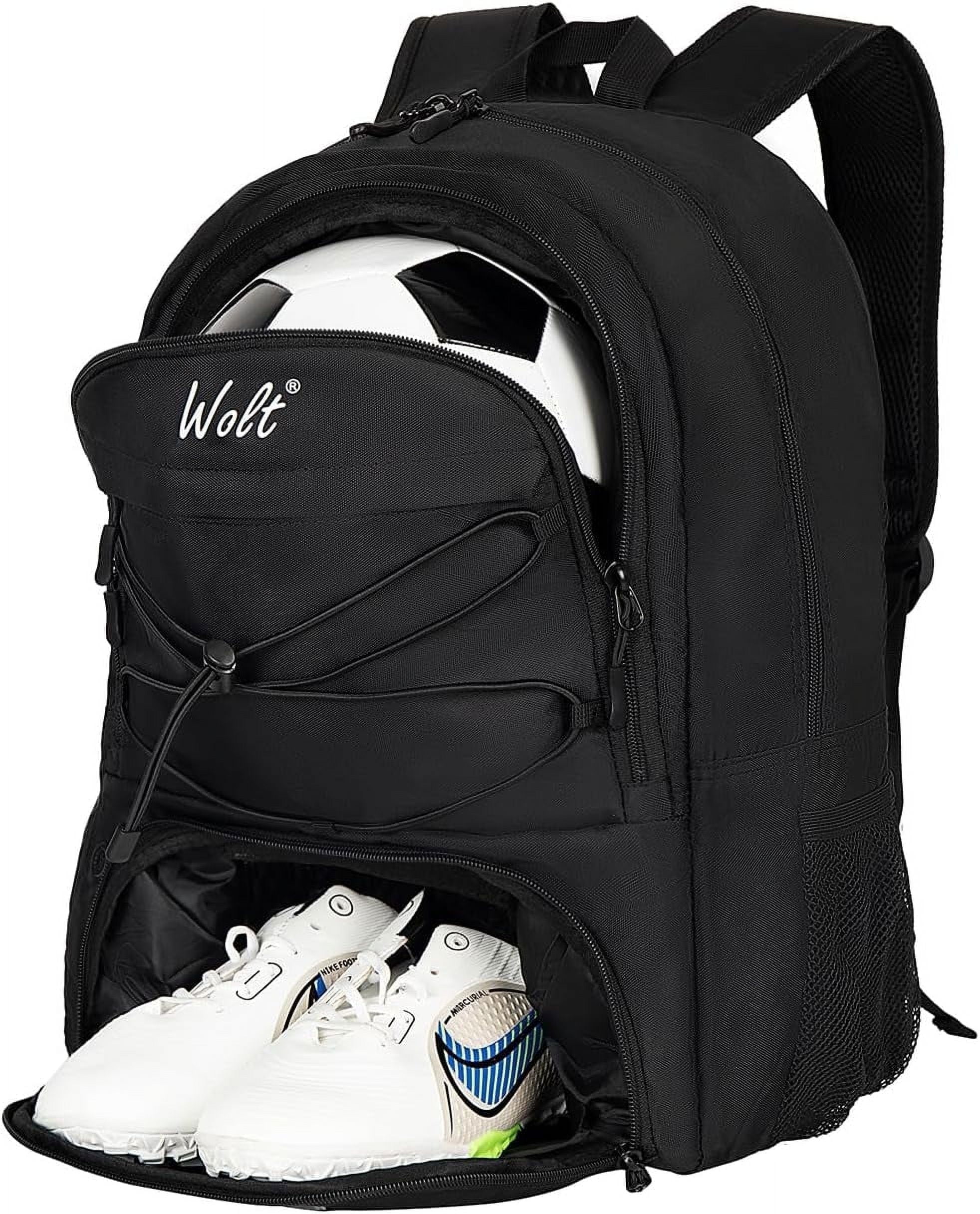 Wolt Youth Soccer Bag, Sports Gear Backpack, Ball & Shoe Holder, Oxford ...