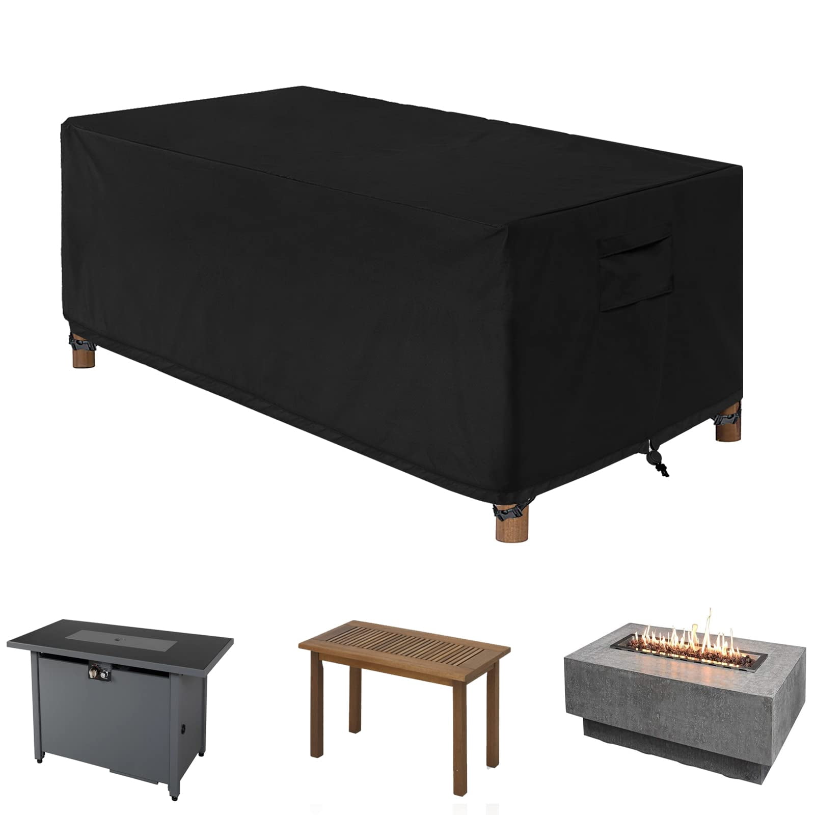 WOMACO Patio Rectangular Fire Pit Cover Waterproof Outdoor Fireplace ...