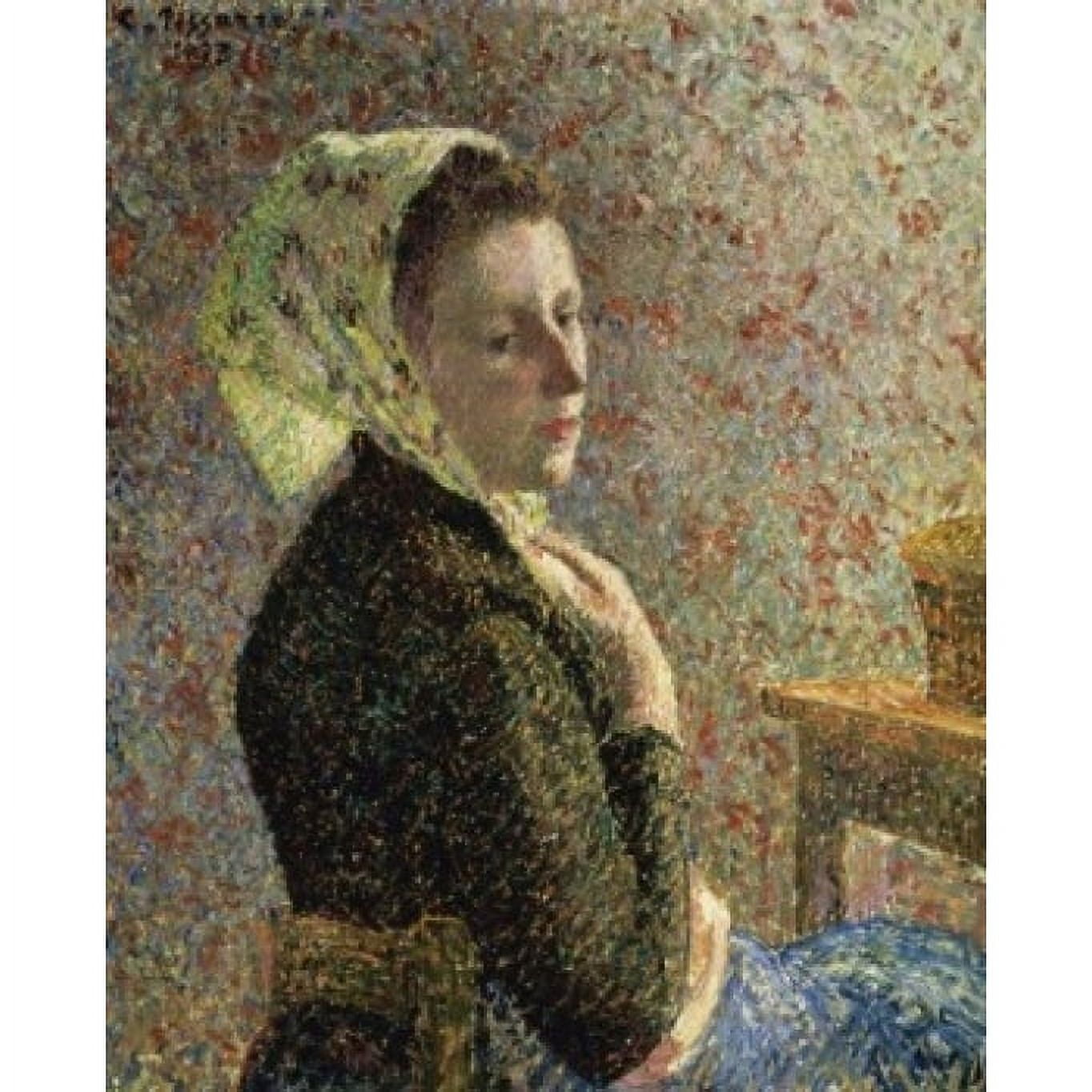 WOMAN WITH GREEN SCARF FEMME AU FICHU VERT Pissarro Camille 1830 d1903 ...