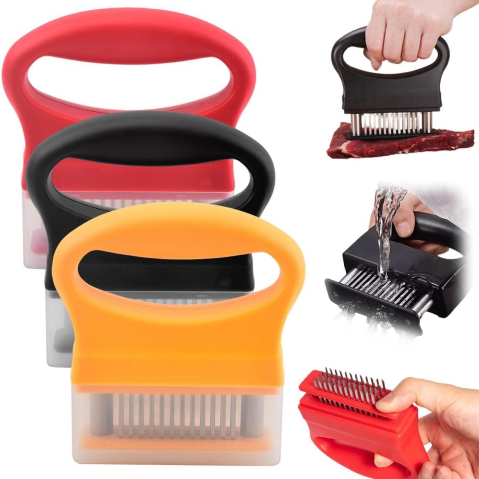 Womanqaq Meat Tenderizer With 48 Stainless Steel Ultra Sharp Needle