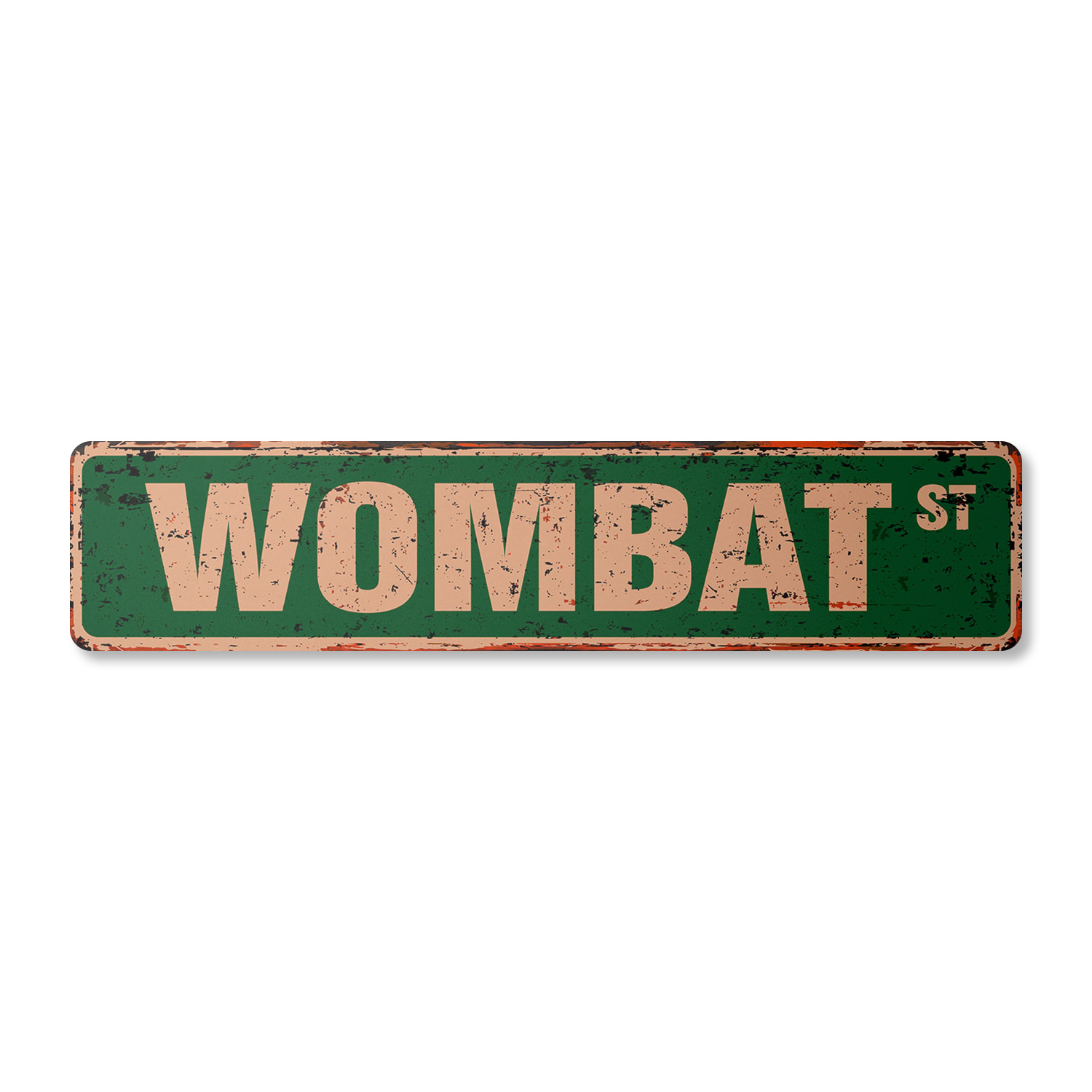WOMBAT Vintage Aluminum Street Sign wambat Australia joeys Australian ...