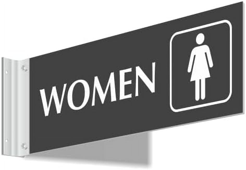 WOMEN Restroom Projecting Corridor Sign with Bracket - 4"x12" Double ...