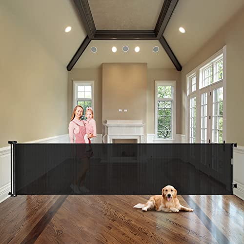 WOMHOM 100 Inch Extra Wide Retractable Gate for Large Openings & Stairs ...