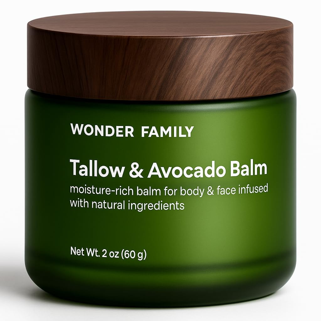 WONDER FAMILY Grass Fed Beef Tallow for Skin and Face with Avocado Oil ...