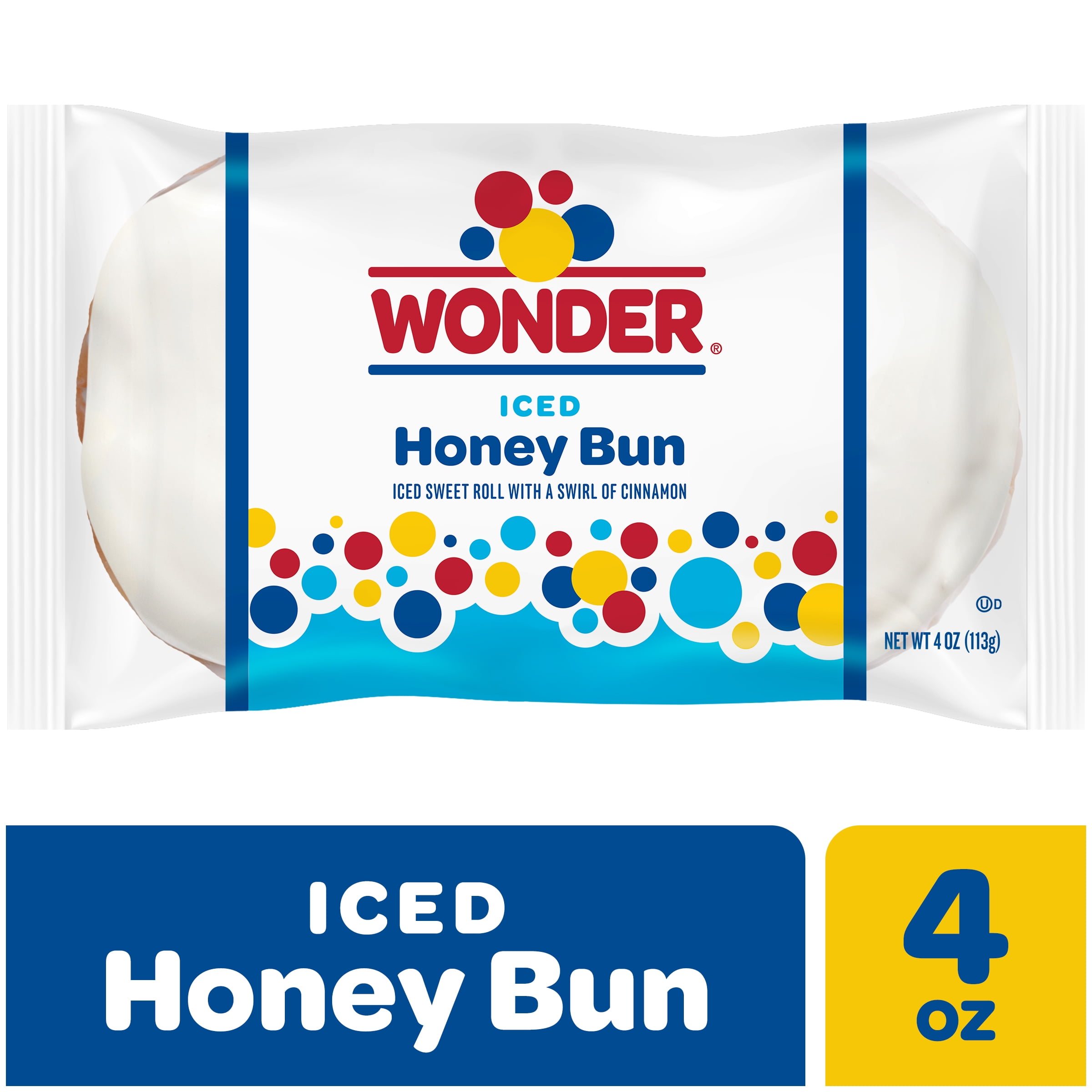 Wonder Iced Honey Bun, Individually Wrapped Pastry Snack, 4 oz - Walmart.com
