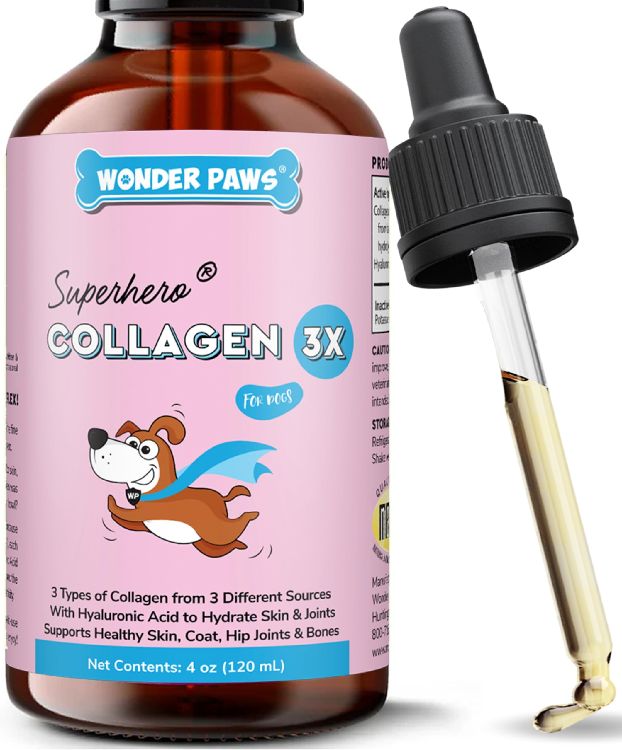 WONDER PAWS Premium Collagen MZF22 for Dogs - Liquid Support for Skin ...