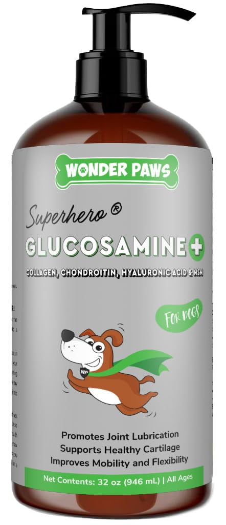 WONDER PAWS Premium Liquid Glucosamine for Dogs Strength Joint Support ...