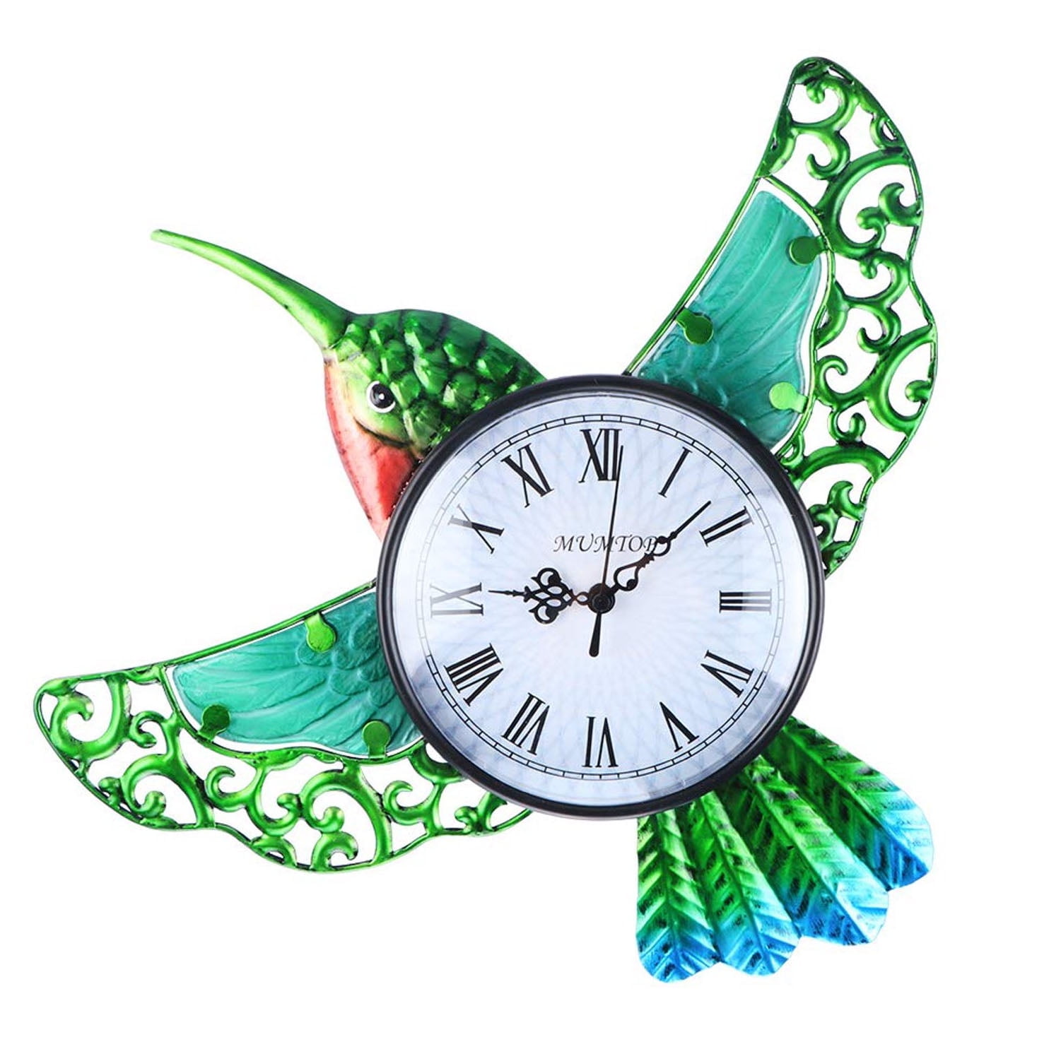 WONDER Garden Indoor/Outdoor Hummingbird Wall Clock, Waterproof, for ...