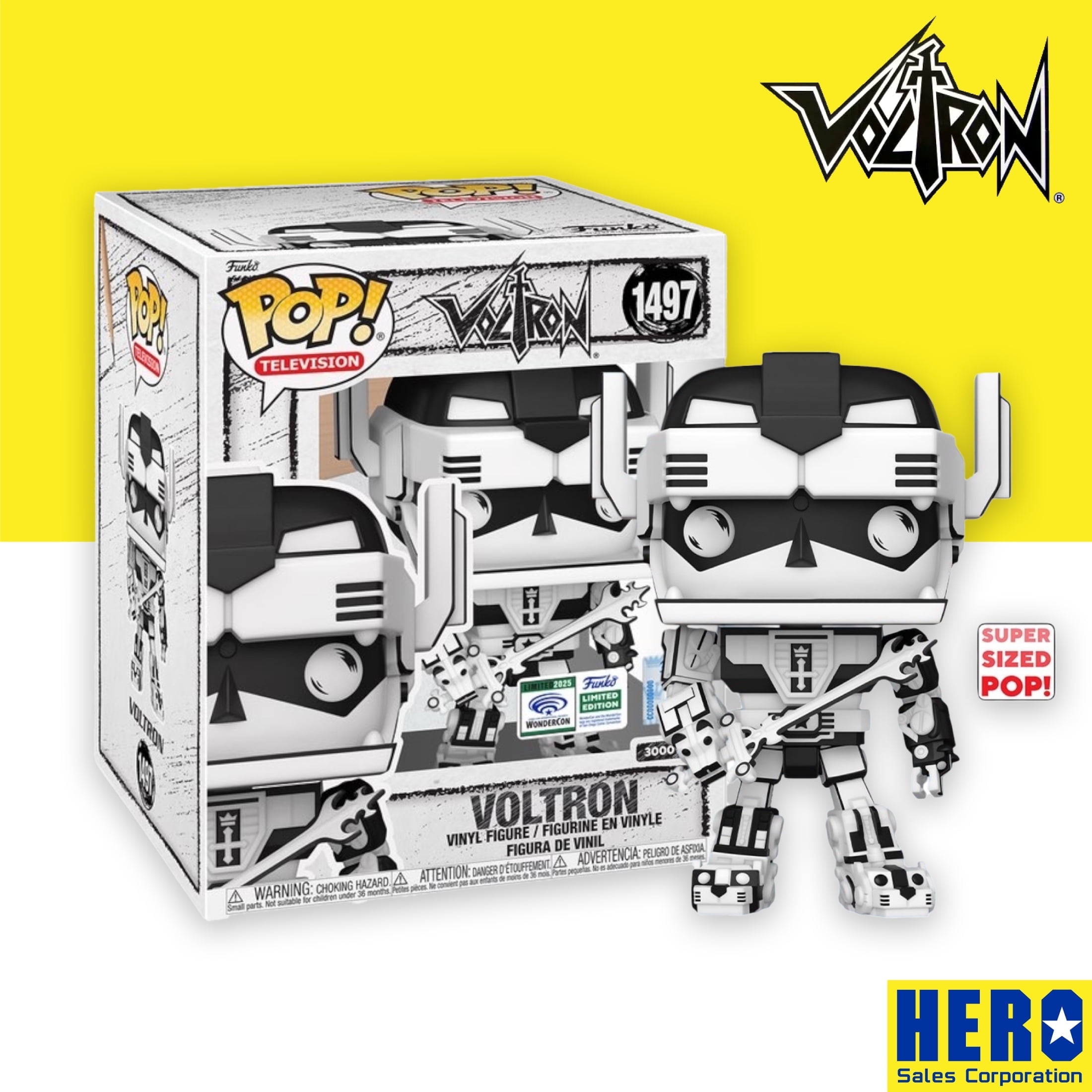 WONDERCON 2025 FUNKO POP! VOLTRON (SKETCH) 3000 PIECES CON STICKER WITH POP PROTECTOR - Walmart.com