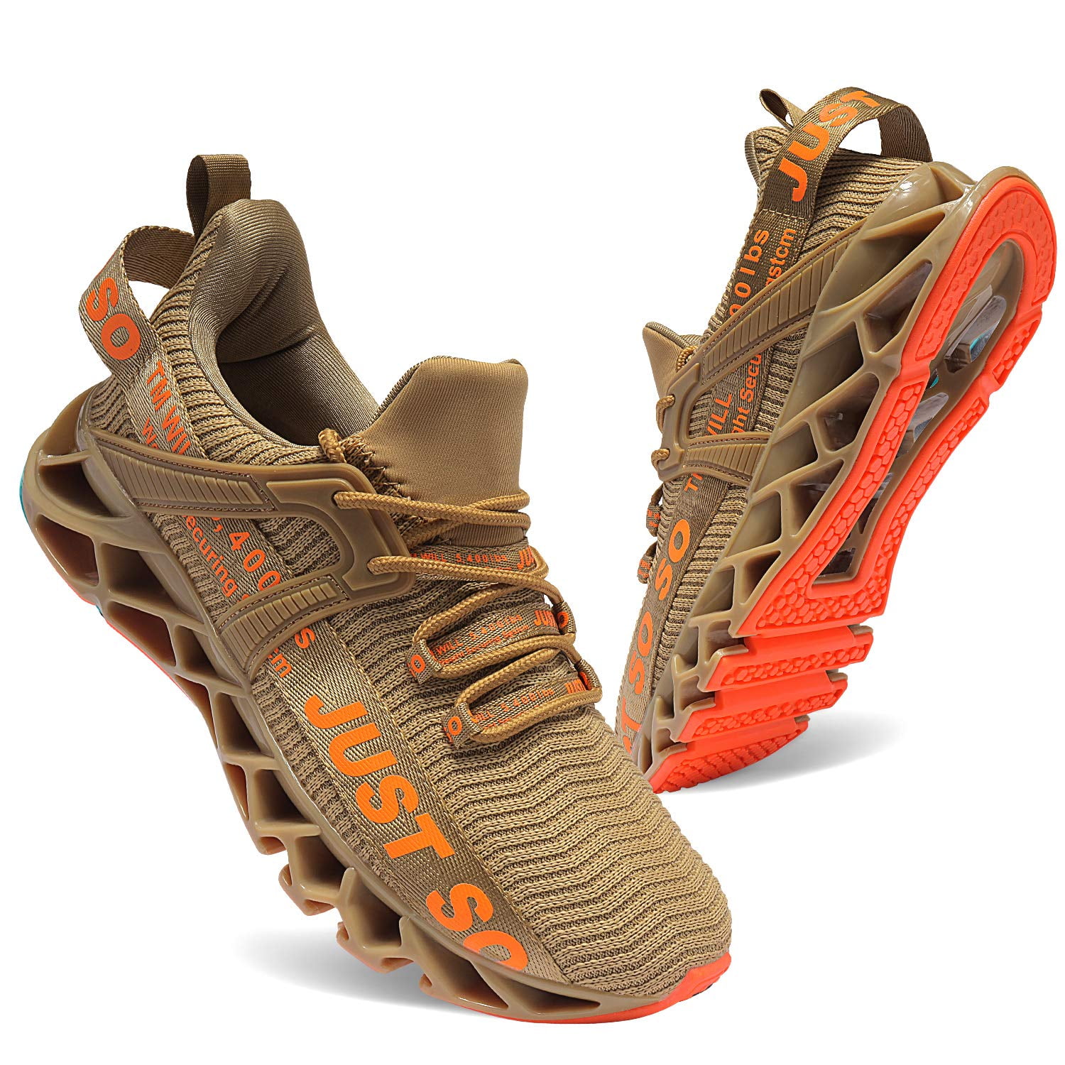 WONESION Just so so Mens Running Shoes Sneakers Gold Size 8.5 - Walmart ...