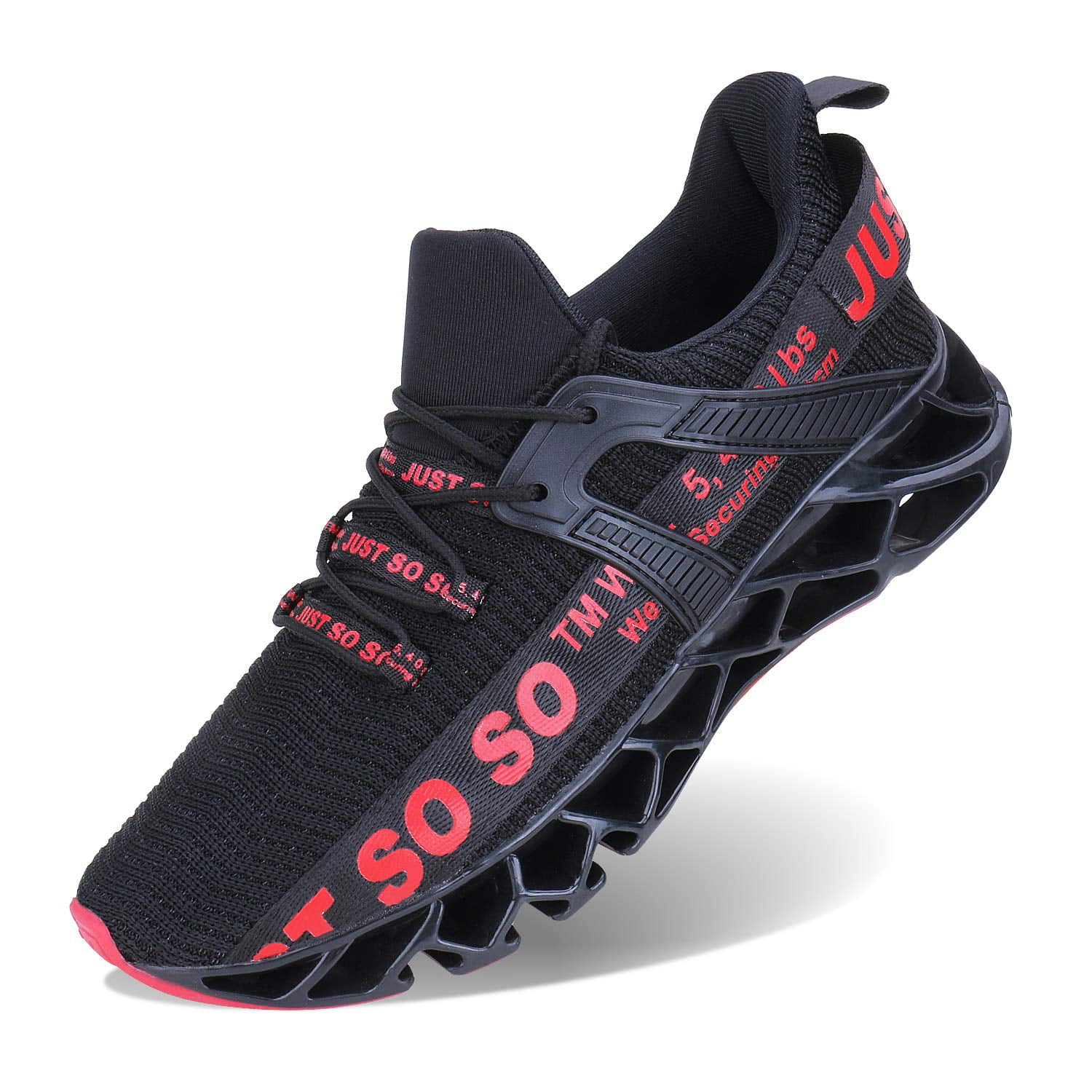WONESION Just so so Mens Running Shoes Sneakers Red&Black Size 12 ...