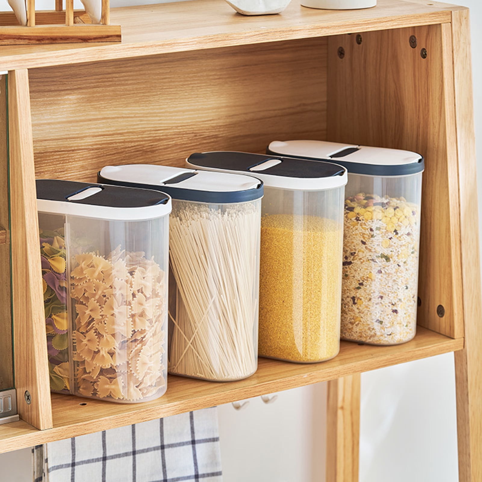 WONG Stackable Food Storage Tank with Partition PP Leak-proof Grain ...