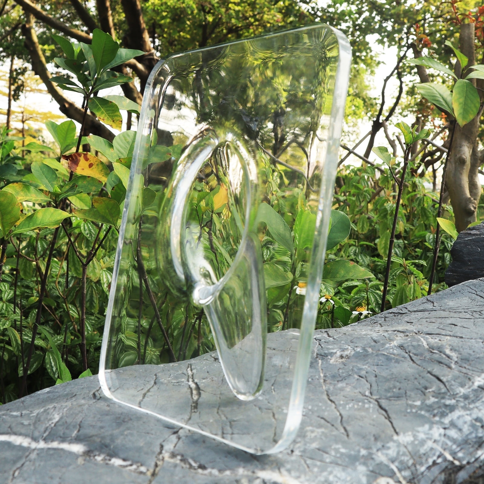 WONIU 2 Pack Acrylic Photo Frame Vases, Clear, Washable, Tabletop Vases ...