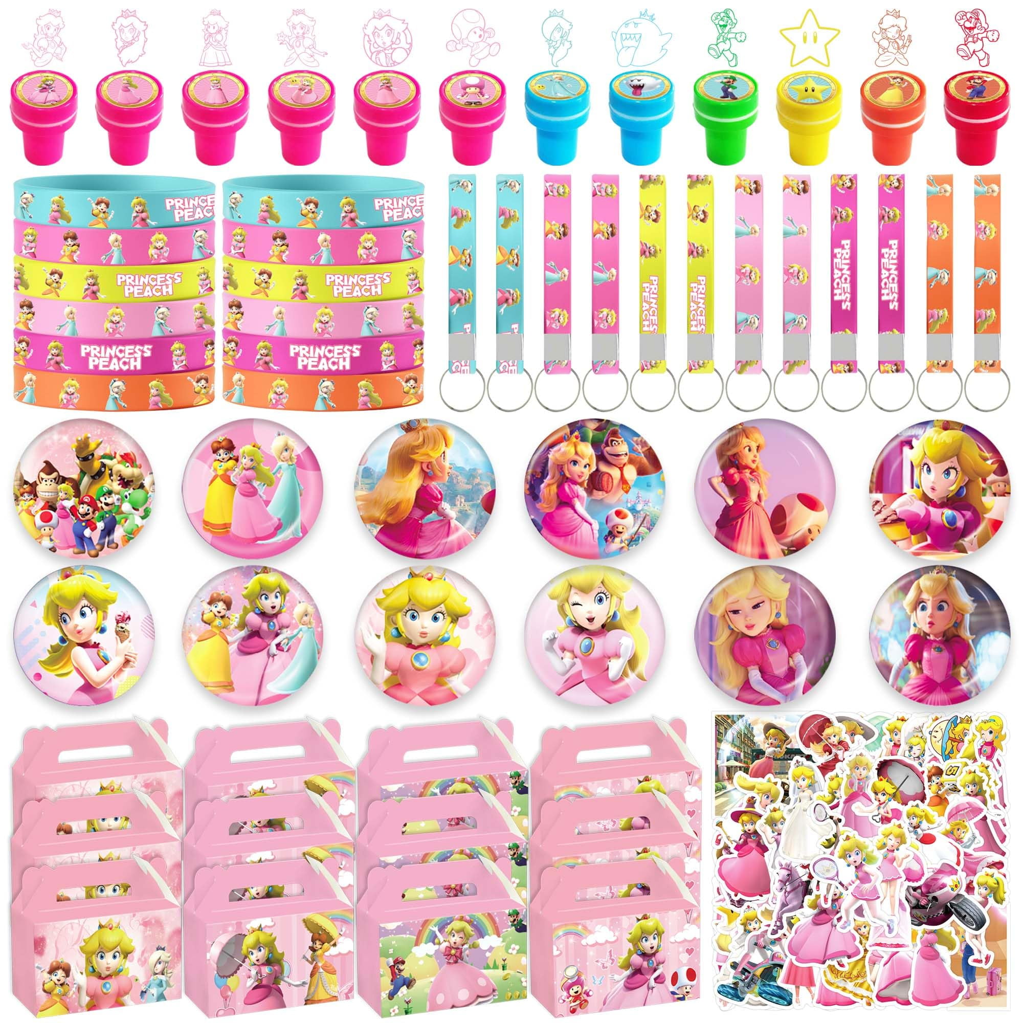 WOOACME Princess Peach Party Favor, 110Pcs Princess Peach Party ...