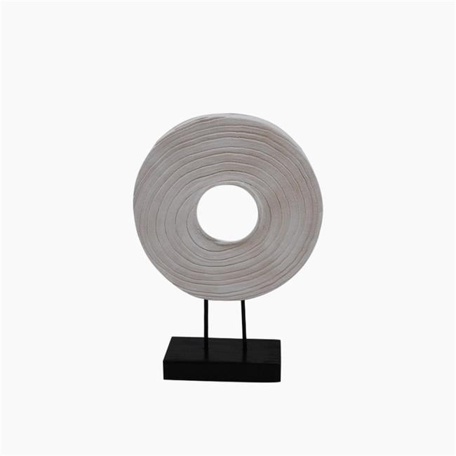 Sagebrook Home 14341-01 17.75 in. Wood Disk Table Top Decor, White ...
