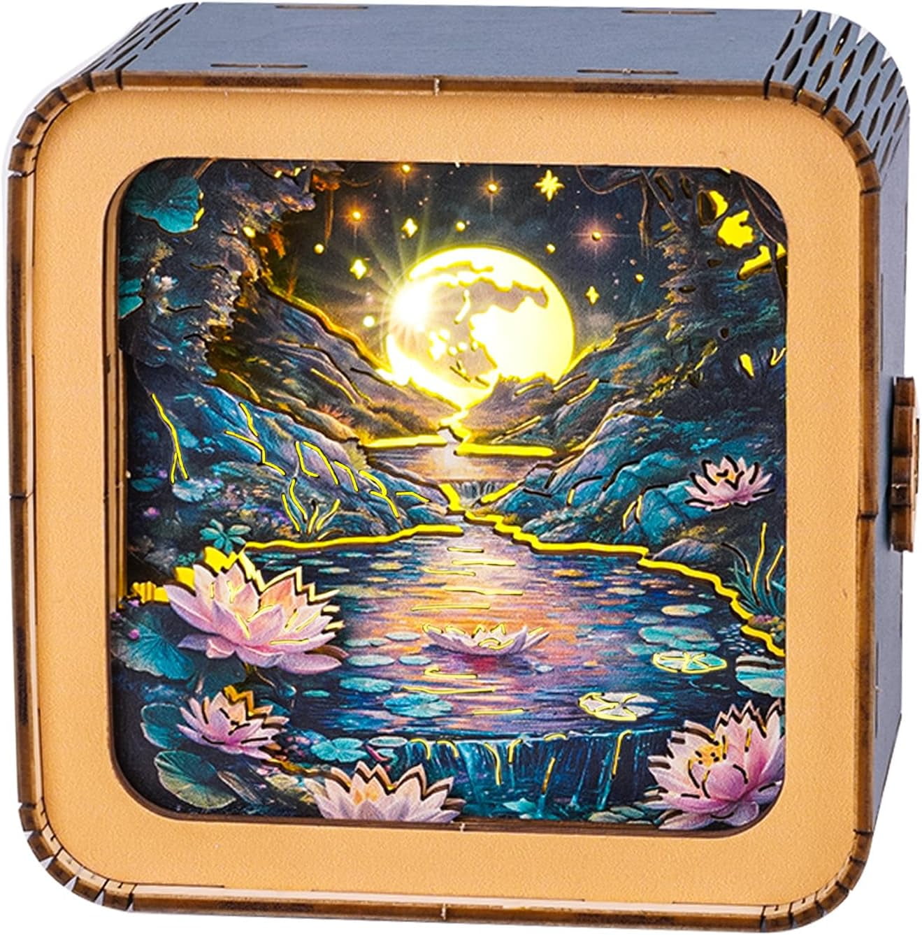 WOODBESTS Wooden Puzzles 3D Nightlight (Beautiful Moonlight) DIY Crafts ...