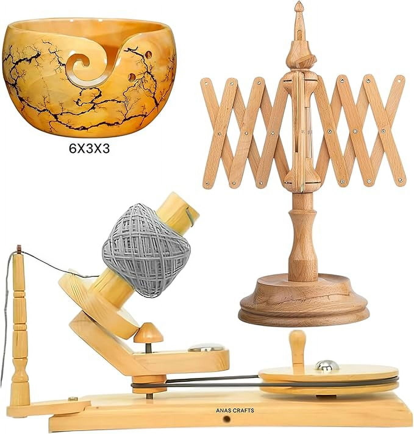WOODEN WINDER SET FOR YARN WINDER COMBO YARN KNITTING WINDER BALL ...