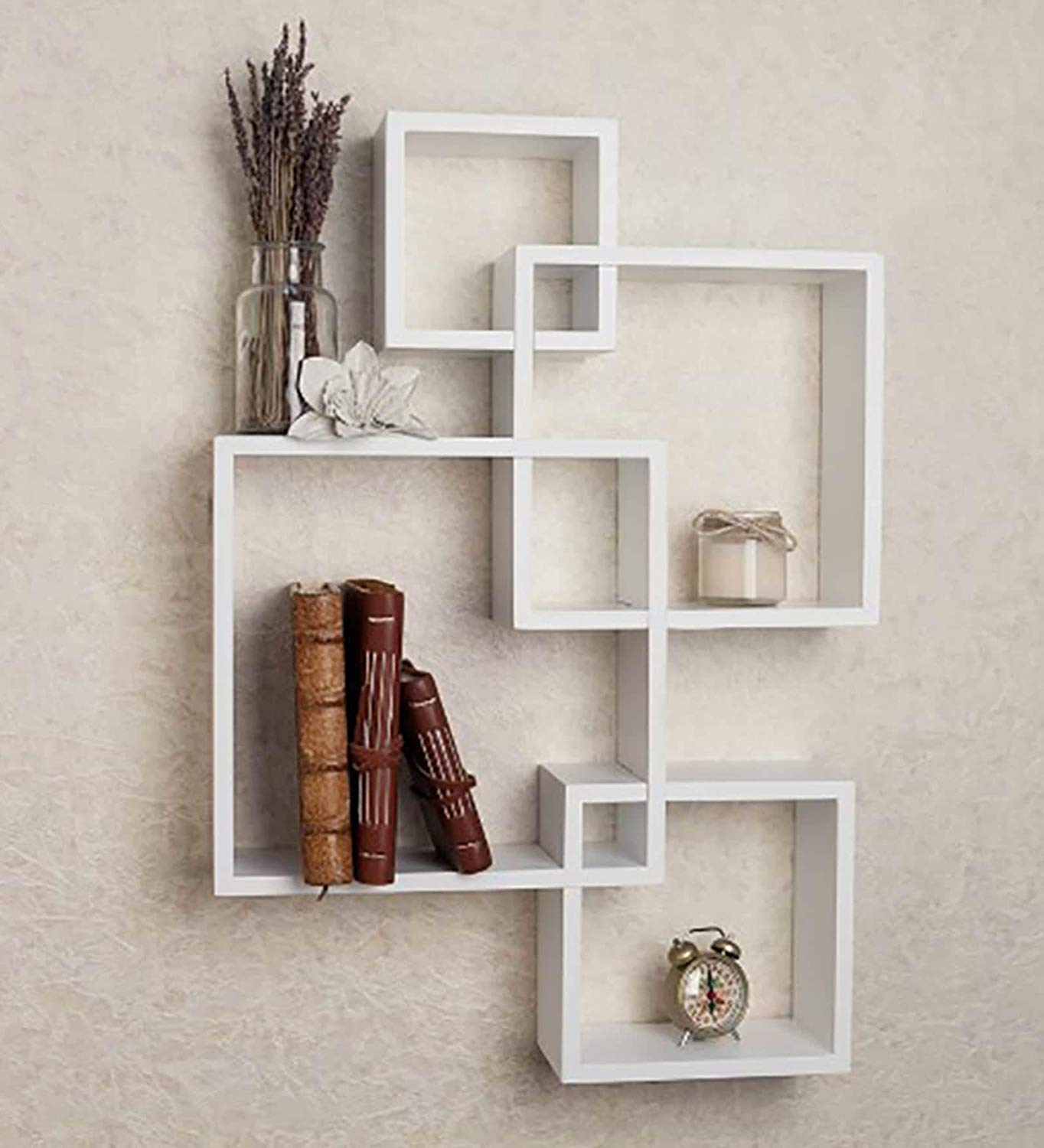 WOODENCLAVE MDF Engineered Wood Intersecting Design Wall Mounted ...