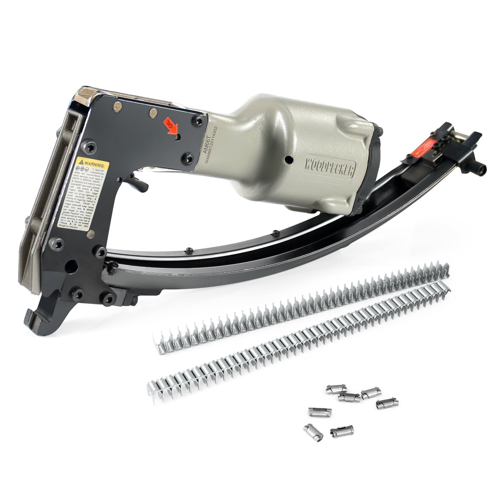 WOODPECKER AM66T Pneumatic Clinching Clipper Tool with Free Clips for ...