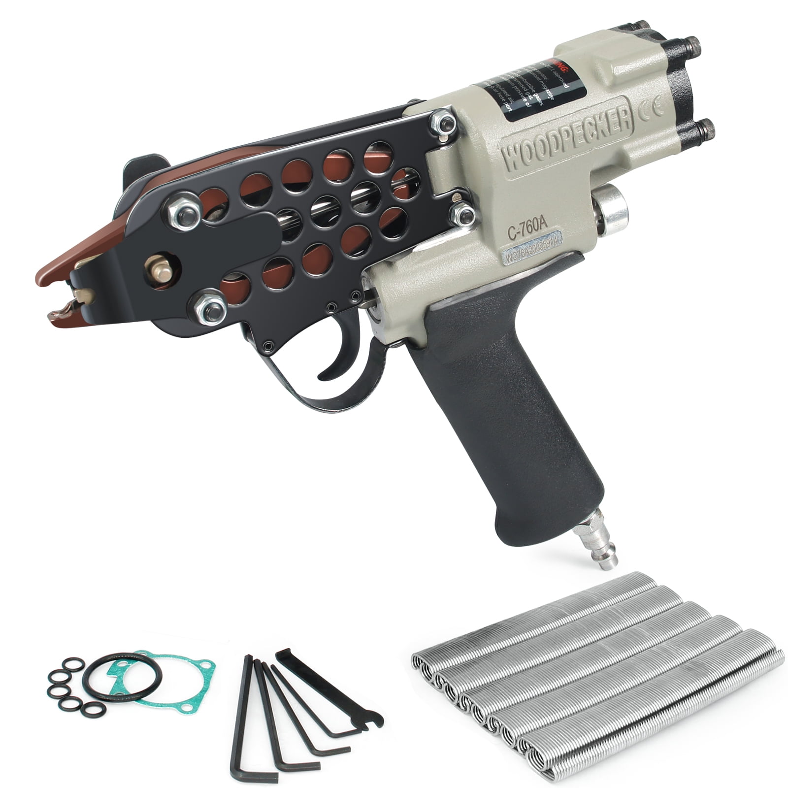 WOODPECKER C-760A 16 Guage Pneumatic Hog Ring Gun, Standard 3.0mm ...