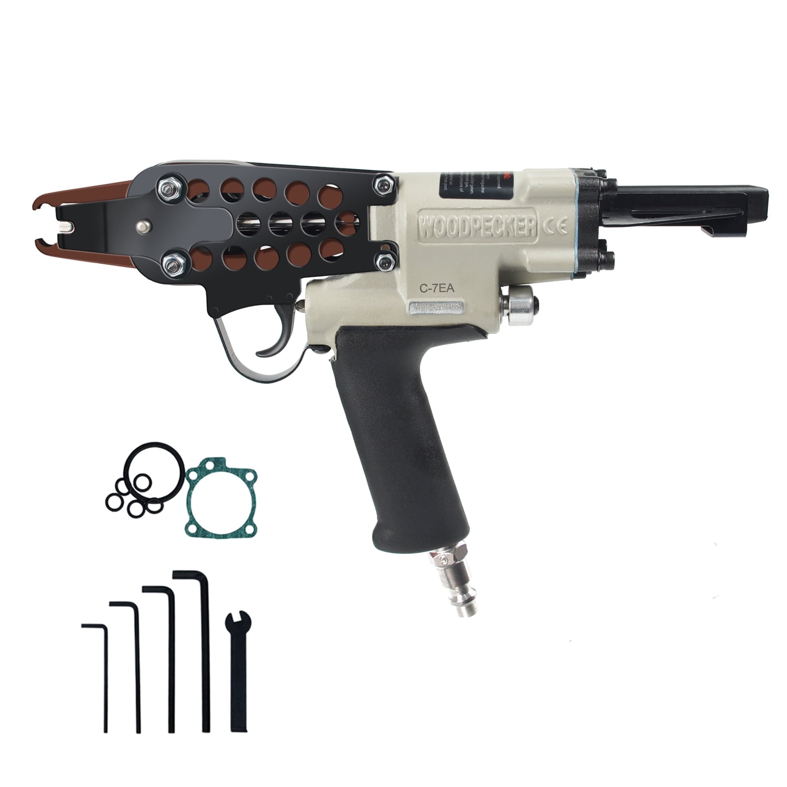 WOODPECKER Pneumatic Hog Ring Gun with Slim Long Nose,C-7EA 15 GA 7-8mm ...