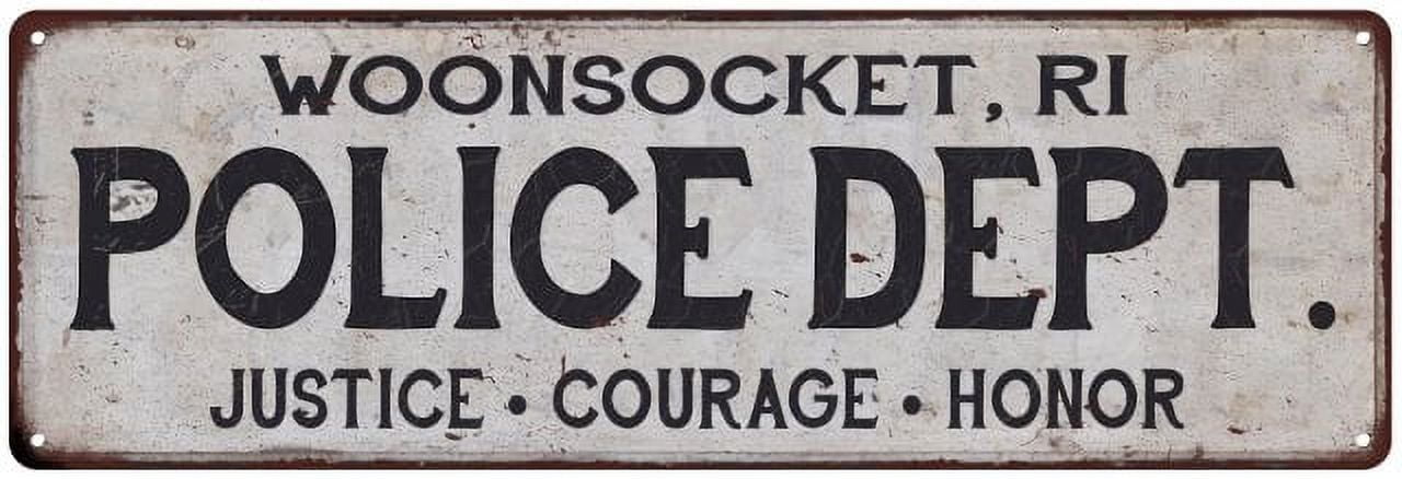 WOONSOCKET, RI POLICE DEPT. Home Decor Metal Sign Gift 6x18 ...
