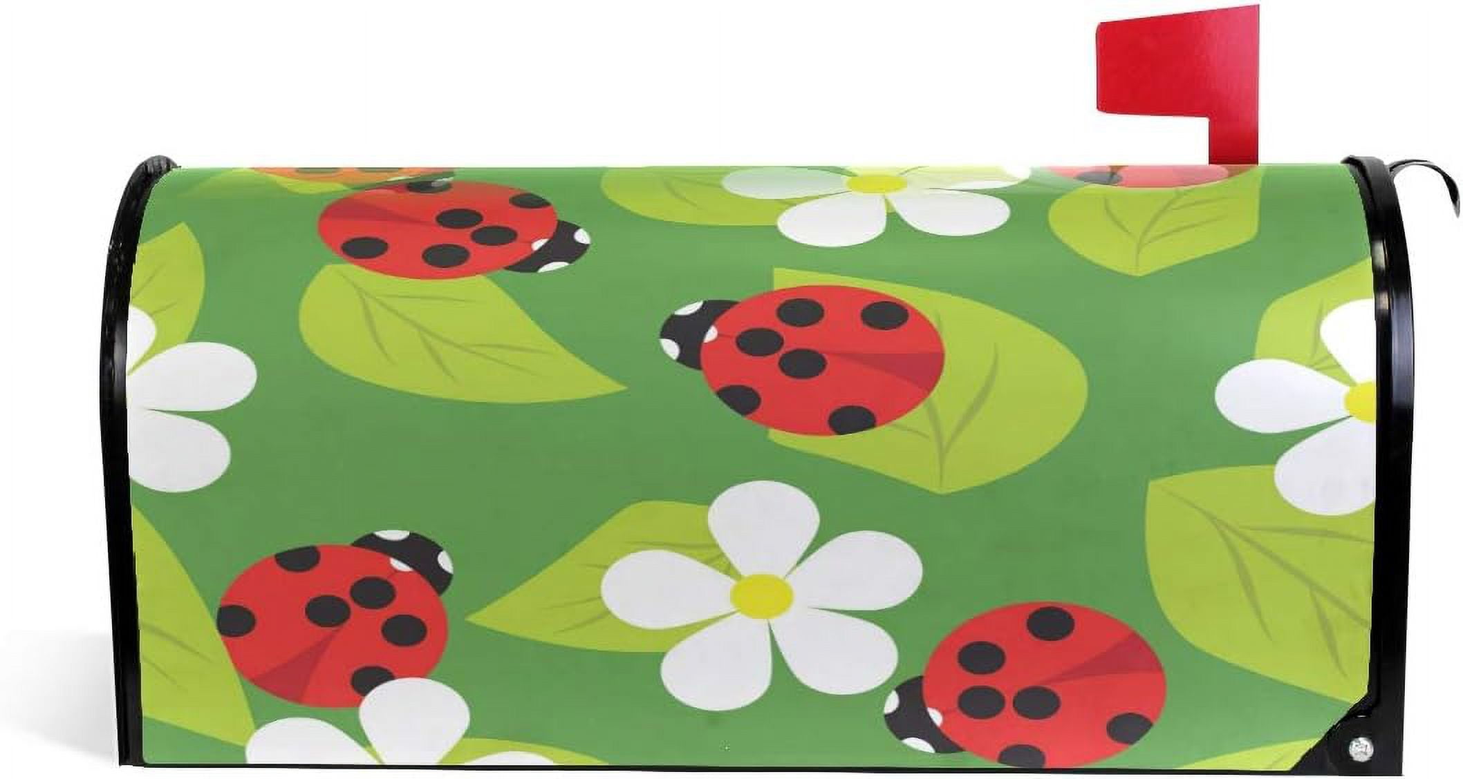 WOOR Ladybug Magnetic Magnetic Mailbox Cover Standard Size for Garden ...