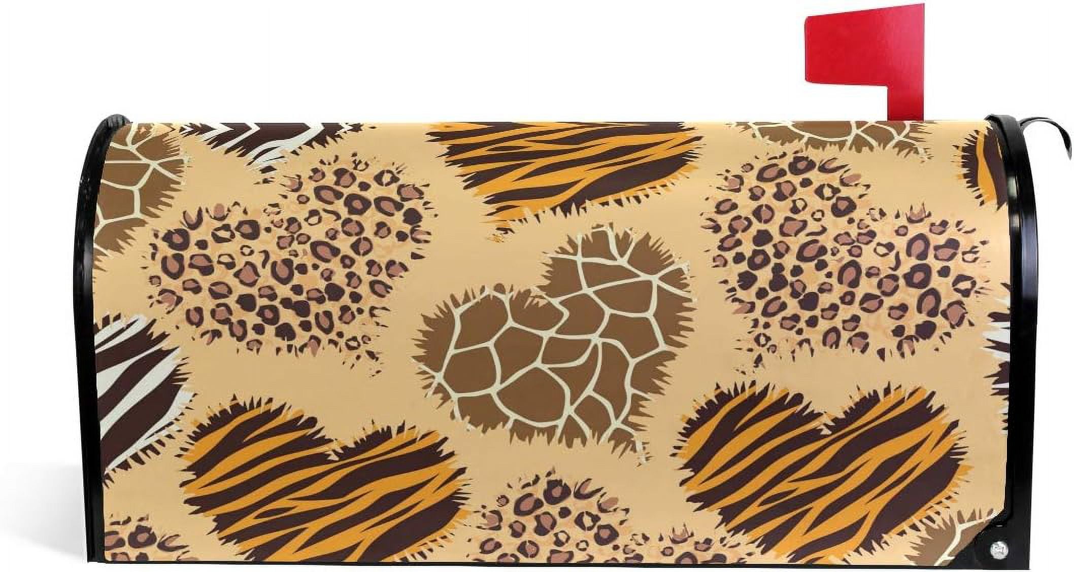 WOOR Leopard Giraffe Zebra Print Animals Magnetic Mailbox Cover ...
