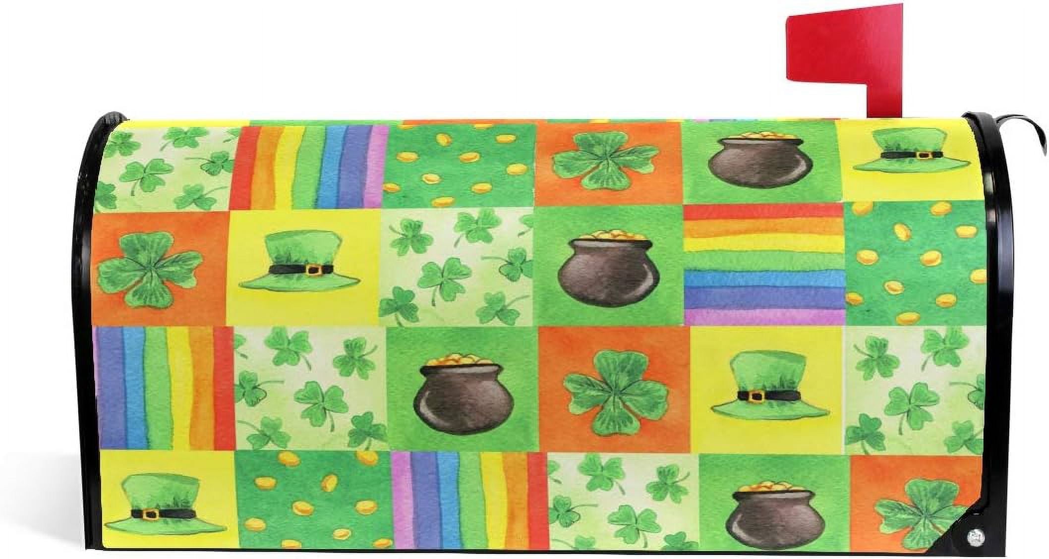 WOOR St Patrick''s Day Rainbow Clover Leaves Pattern Magnetic Mailbox ...